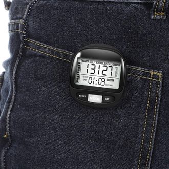 Pretyzoom Schrittz&auml;hler Clip zum Aufstecken Tragbarer 3D Sensor Schrittz&auml;hler mit Gro&szlig;em Digitaldisplay Kompakt Sto&szlig;fest Fitness Tracker f&uuml;r Outdoor und Wandern