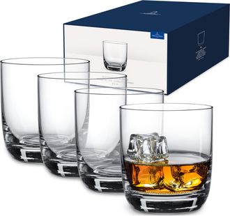 Villeroy & Boch La Divina Whisky-Tumbler Set 4-teilig 250 ml Klar, Spülmaschinenfest, Whisky Gläser Set, Gin Tonic Gläser, Trinkgläser, Kristallgläser, Kristallglas
