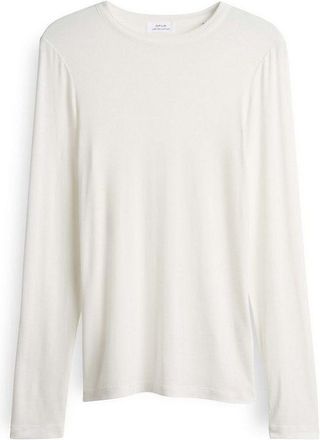 OPUS Langarmshirt SIFA aus Viskosemix figurbetont geschnitten, leichte Transparenz im hellen Farbton