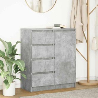 vidaXL vidaXL Buffet avec tiroirs gris b&eacute;ton 71x35x84 cm bois ding&eacute;nierie