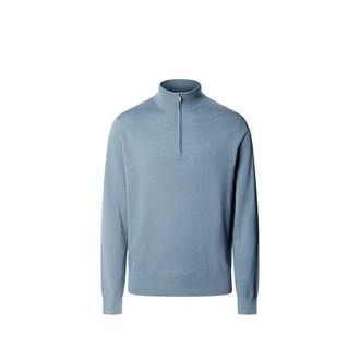 Hackett Pull col zipp&eacute; en coton et soie