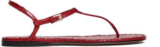 PARIS TEXAS Femme, Chaussures, Rouge, Taille: 35 1/2 EU Sandale en cuir &agrave; motif serpent