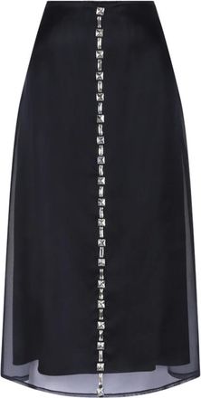 Fabiana Filippi Femme, Jupes, Bleu, Taille: 42 FR Jupe midi transparente avec d&eacute;tails orn&eacute;s