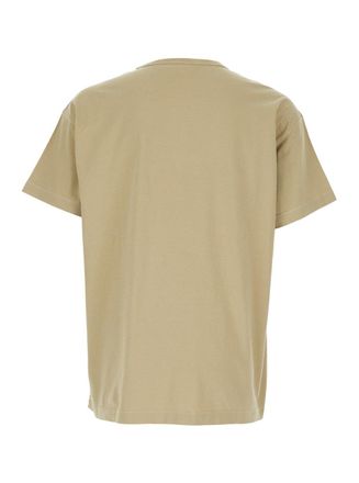 Diesel Mens Crew Neck T-Shirt, Beige Cotton T-Shirts And Polos