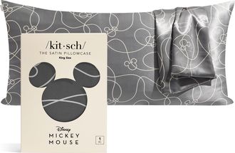 Kitsch Kissenbezug aus Satin mit Mickey/Minnie-Motiv, weicher als Seide, f&uuml;r Haar und Haut, k&uuml;hlende Kissenbez&uuml;ge aus Satin mit Rei&szlig;verschluss, Kingsize, Mic