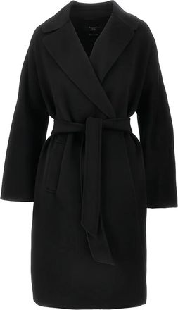 Max Mara notched belted coat - Schwarz