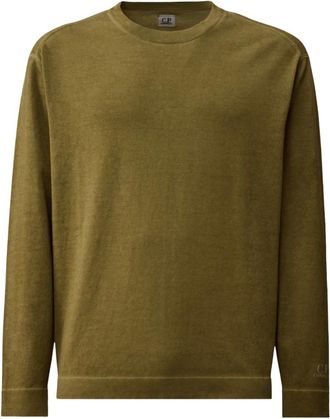 C.P. Company C.p. Company, Homme, Pulls, Vert, Taille: L Cotton Crepe Double Dyed Crewneck Sweater