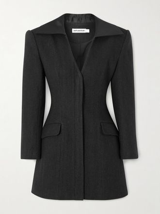 Self Portrait Minikleid Aus Einer Wollmischung - Schwarz