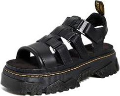 Dr. Martens Sandales Mattison 3s Athena noires pour femme, noir, 38 EU