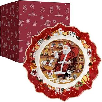 Villeroy & Boch Toys Fantasy - Weihnachtsschale Set, 25x25x4cm, Rot, Sp&uuml;lmaschinenfest, Mikrowellengeeignet, Geburtstagsgeschenk, Weihnachtsgeschirr, Premium Porzella