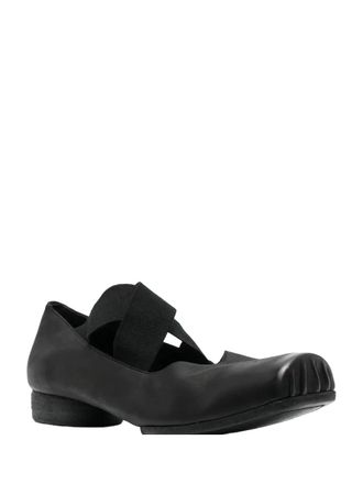 Uma Wang Crossover Strap Square Toe Ballet Flat - Black