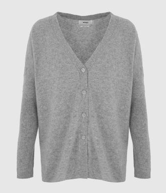 Notshy Cardigan Alicia Col V Cachemire Gris Chin&eacute;