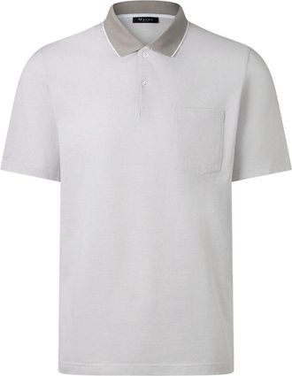 Maerz Softes Piqu&eacute;-Poloshirt aus mercerisierter Baumwolle mit Kontrastkragen in