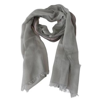 Costume National Fringe Neck Wrap Baumwollschal - - Accessories - Damen - Grau - ONE SIZE