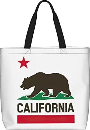 Generic Sac De Courses California Republic Star Sac Fourre-Tout En Toile R&eacute;utilisable De Grande Capacit&eacute; Sacs En Toile &Eacute;paule, Pour Femmes, Tous Les Jours, Sh
