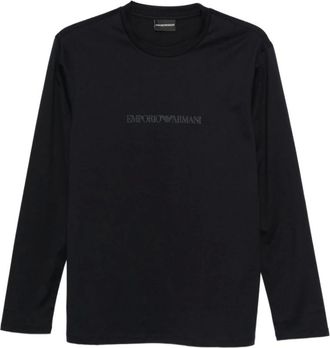 Emporio Armani Homme, Tops, Bleu, Taille: S Logo cotton T-shirt