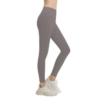 Generic Legging de sport pour femme - Noir - En polyester - Long - Opaque - Pantalon de yoga - Taille haute - Push Up - Pantalon de yoga - Pantalon de sport s