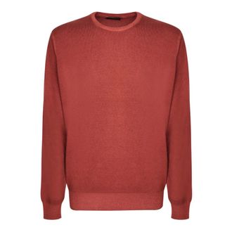 Dell'Oglio Homme, Pulls, Rouge, Taille: XL Pull Rouge Luxueux Aw23
