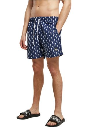 Urban Classics Herren Swim Shorts - Schnelltrocknende Badehose mit Innenslip und Taschen f&uuml;r Strand Pool Urlaub und sportliche Aktivit&auml;ten,Navyseahorse,L