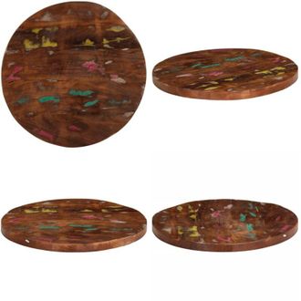 vidaXL Tischplatte &Oslash; 50x2,5 cm Rund Altholz Massiv - Holztischplatte - Altholztischplatte - Tischplatte Rund - Esszimmertischplatte - Vintage Tischplatte