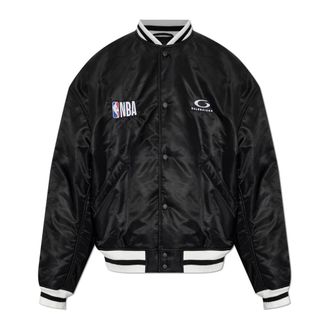 Balenciaga X NBA Logo Satin Bomber Jacket - - Jackets - Herren - Schwarzk - L