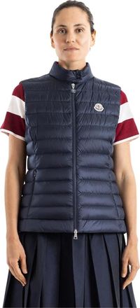 Moncler Femme, Vestes, Bleu, Taille: 38 FR Gilet doudoune Igens