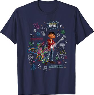 Disney Pixar Coco Miguel And Dante With Colorful Doodles T-Shirt