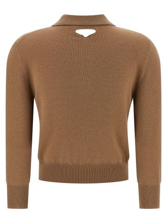 Prada Womens Beige Cashmere Polo Shirt