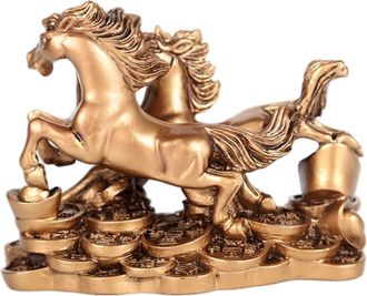 F Fityle LOVIVER Laufende Zwei Pferde Statue Werbegeschenk dekorative Figur Feng Shui Zwei ierende Pferde Statue f&uuml;r Reichtum Gl&uuml;ck Tischdekoration