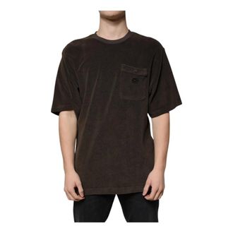 Dolce & Gabbana Homme, Tops, Brun, Taille: M T-shirt en coton marron à col rond