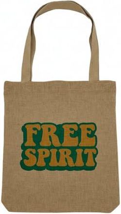 Fabulous Sac Shopping Tote Bag Aspect Lin - Free Spirit Bohemian Hippie Liberty - Sac de Courses Toile Epaisse 360g Beige Naturel Cabas Port&eacute; Epaule Solide Imp