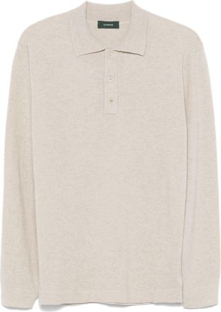 Zanone Poloshirt aus meliertem Strick - Nude