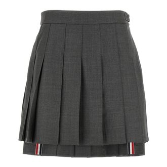 Thom Browne Wool Pleated Mini Skirt - - Skirts - Damen - Grau - XS