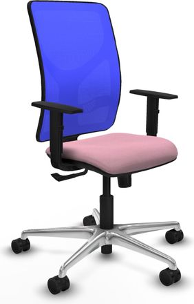 Piqueras y Crespo B&uuml;rostuhl mit 1D-Armlehnen, h&ouml;henverstellbare Lendenwirbelst&uuml;tze, ausgestattet mit 3 Positionen und Schneideschaum, Blau/Rosa