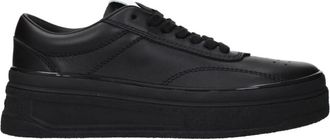 Jil Sander Leder Plateau-Sneaker - - Shoes - Damen - Schwarzk - 36 EU