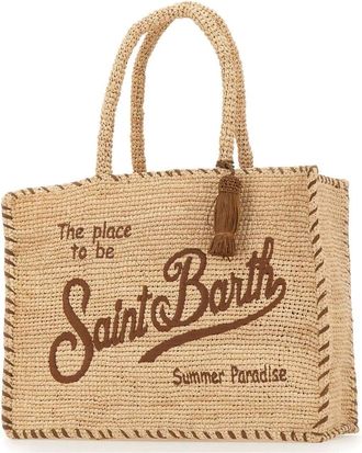 MC2 Saint Barth Femme, Sacs, Beige, Taille: ONE Size Vanity Raffia Shoulder Bag