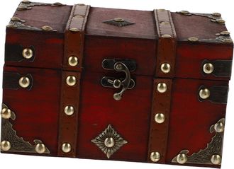 BESPORTBLE Retro Holz Aufbewahrungsbox im Europ&auml;ischen Stil Quadratische Desktop Organizer Box aus Holz Vintage Aufbewahrungskiste f&uuml;r B&uuml;ro und Zuhause Kleine Mu