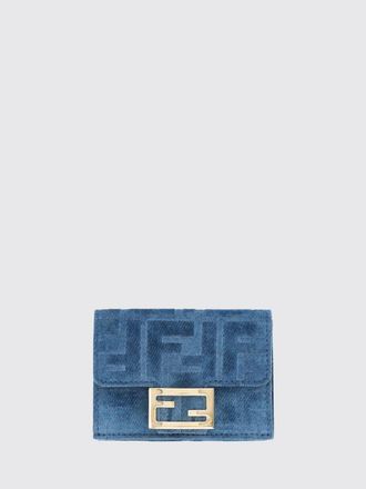 Fendi Portefeuille bifold en velours avec motif FF jacquard all-over