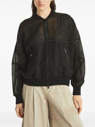 Brunello Cucinelli Womens Monili Bomber Jacket Black Ss25 W