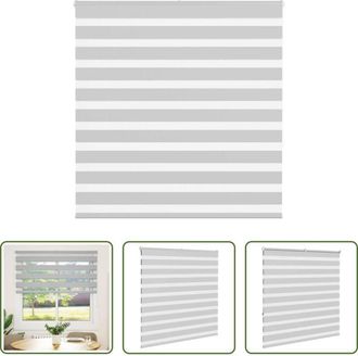 vidaXL vidaXL Stoffrollo - Doppelrollo Hellgrau 140x150 cm Stoffbreite 135,9 cm Polyester