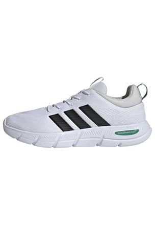adidas Homme Cloudfoam Flex Elastic Laces Shoes, FTWR White/Core Black/Court Green, 43 1/3 EU