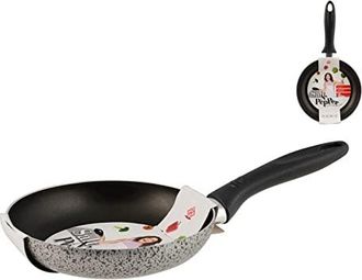 hOme Home Salt Peper Bratpfanne mit Antihaftbeschichtung, 18 cm, Aluminium, Grau/Schwarz, 18 cm