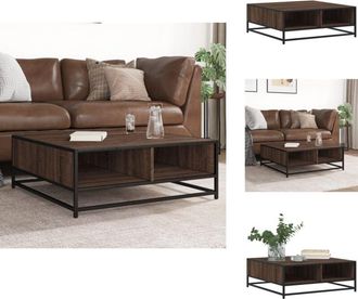 vidaXL Couchtisch Braun Eichen-Optik 80x80x30 cm Holzwerkstoff Metall - Couchtisch - Couchtische - Couchtisch Niedrig - Tisch