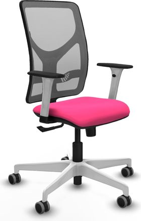 Piqueras y Crespo Rosa Palo Schreibtischstuhl mit wei&szlig;en und schwarzen Armlehnen, h&ouml;henverstellbare Lendenwirbelst&uuml;tze, ausgestattet mit 3 Positionen und Schneidschaum,