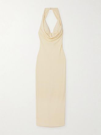 Magda Butrym Neckholder-midikleid Aus Stretch-jersey - Gelb