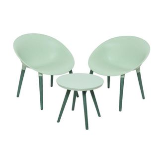 Jardideco Jardideco - Salon de jardin en plastique Marbella vert