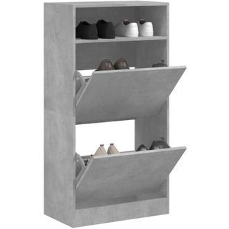vidaXL Vidaxl - Armoire à chaussures gris béton 60x34x116 cm bois dingénierie