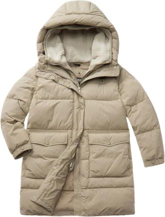 Blauer Femme, Manteaux, Beige, Taille: 38 FR Long Nylon Jacket with Front Insert