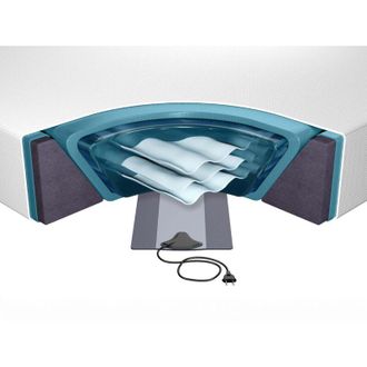 Beliani Wasserbettmatratzen Set Schaumstoff Polyester Vinyl f&uuml;r Bett 180 x 200 cm inklusive Zubeh&ouml;r