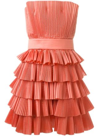 Capucci robe bustier plissée à design superposé - Rose